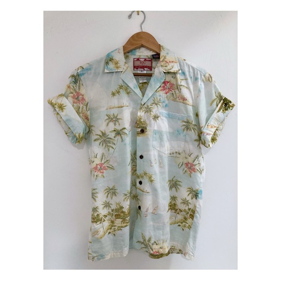 RJC | Shirts | Hawaiian Palm Print Short Sleeve Shirt | Poshmark